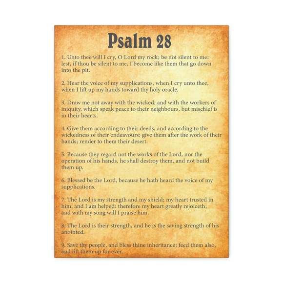 Express Your Love Gifts | Art | Scripture Sign Psalm 28 Chapter Gold Bible Canvas Christian Wall ...